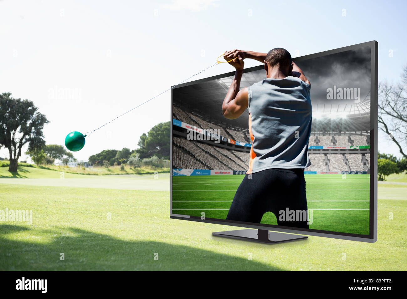 Man throw tv hi-res stock photography and images - Alamy