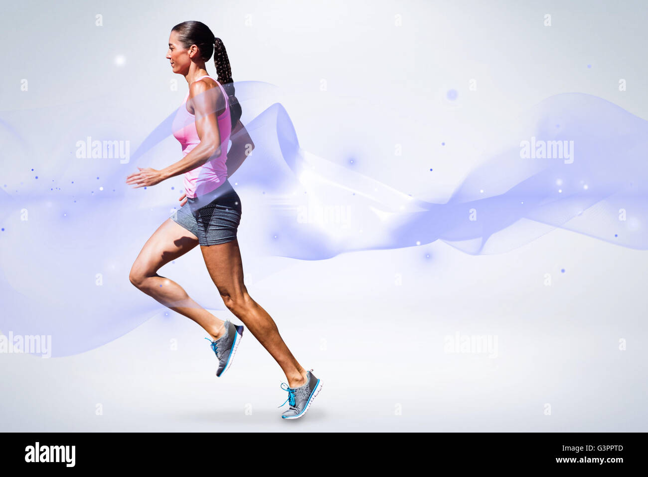 Woman running profile not training hi-res stock photography and images ...