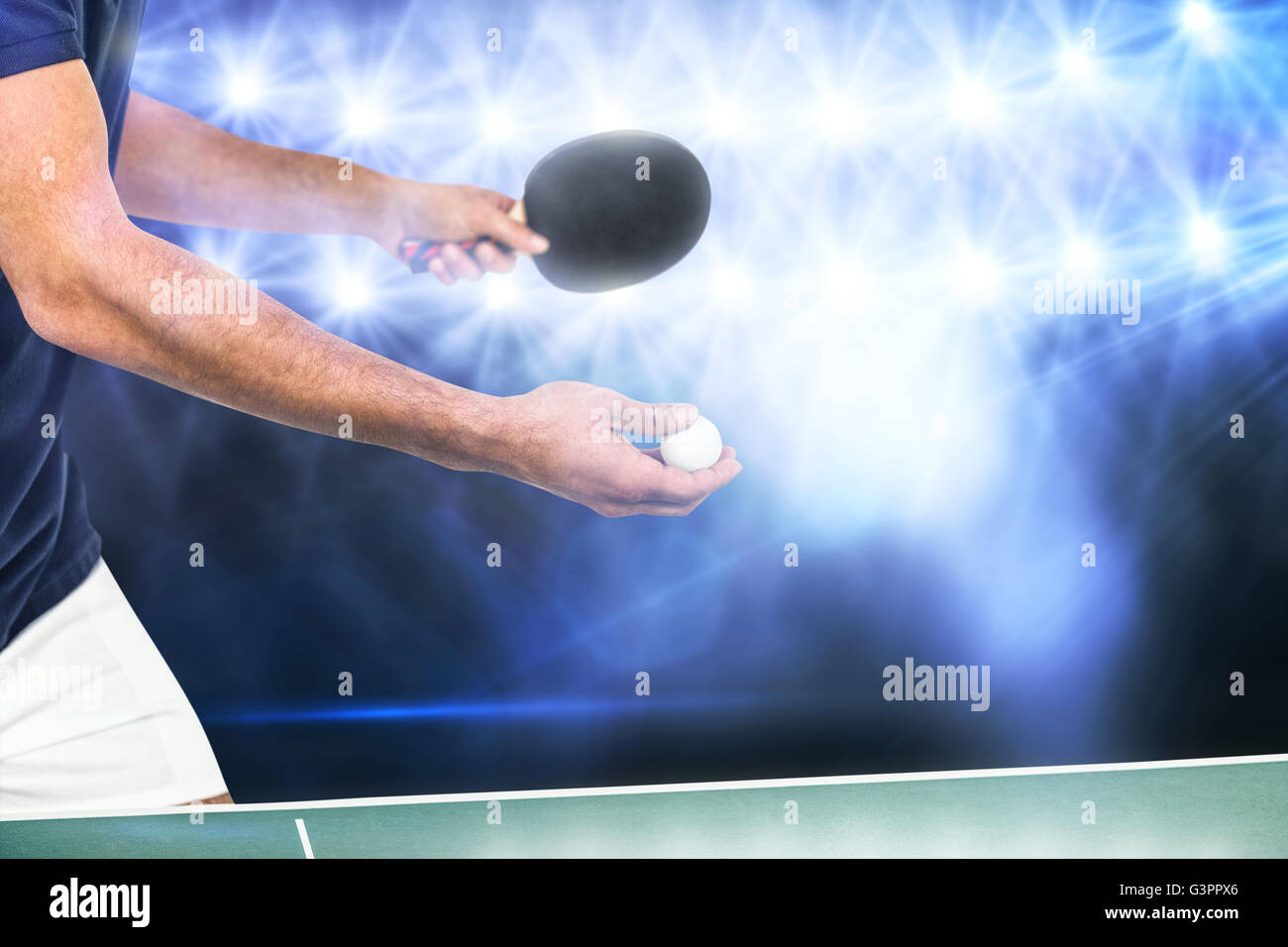 Male athlete playing table tennis Stock Photo - Alamy