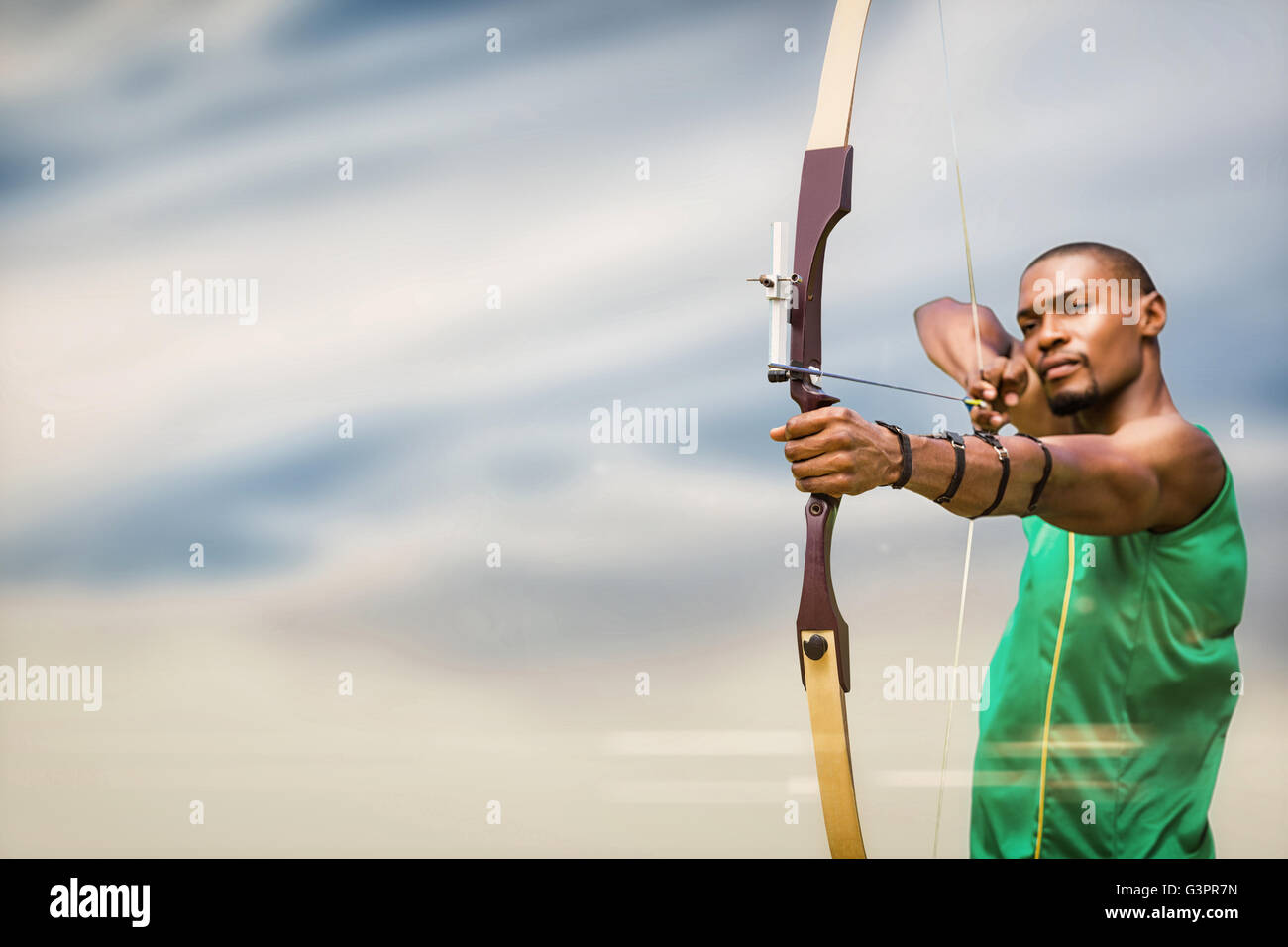 Front view sportsman practising archery hi-res stock photography and ...