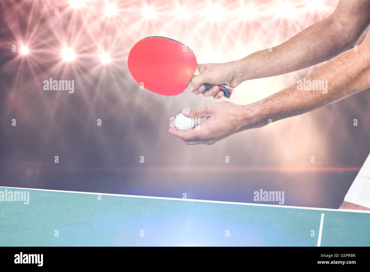 Male athlete playing table tennis Stock Photo - Alamy