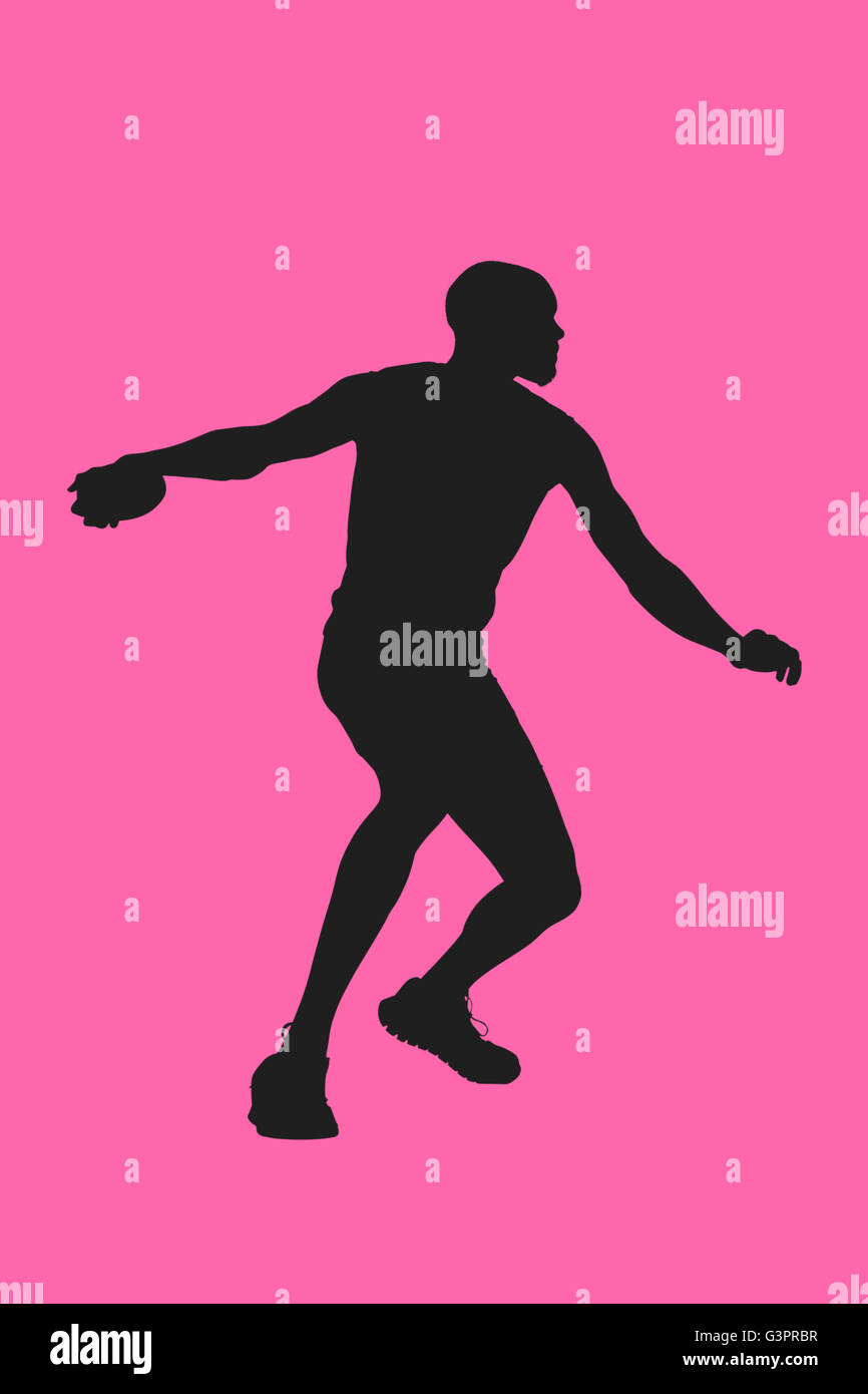 Composite image of athlete man throwing a discus Stock Photo - Alamy
