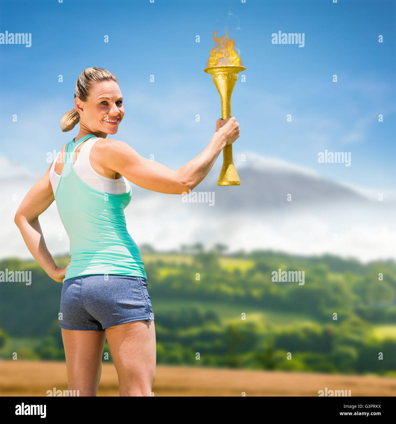 Strong athlete with trophy hi-res stock photography and images - Alamy