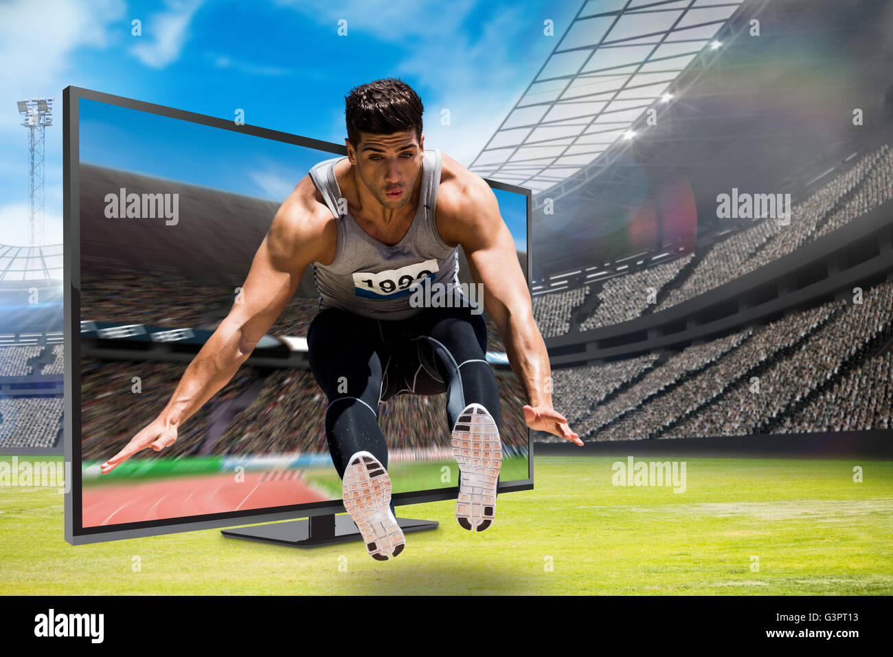 Composite image front view sportsman hi-res stock photography and ...