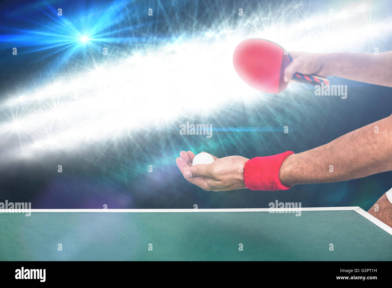 Athlete man playing table tennis Stock Photo - Alamy