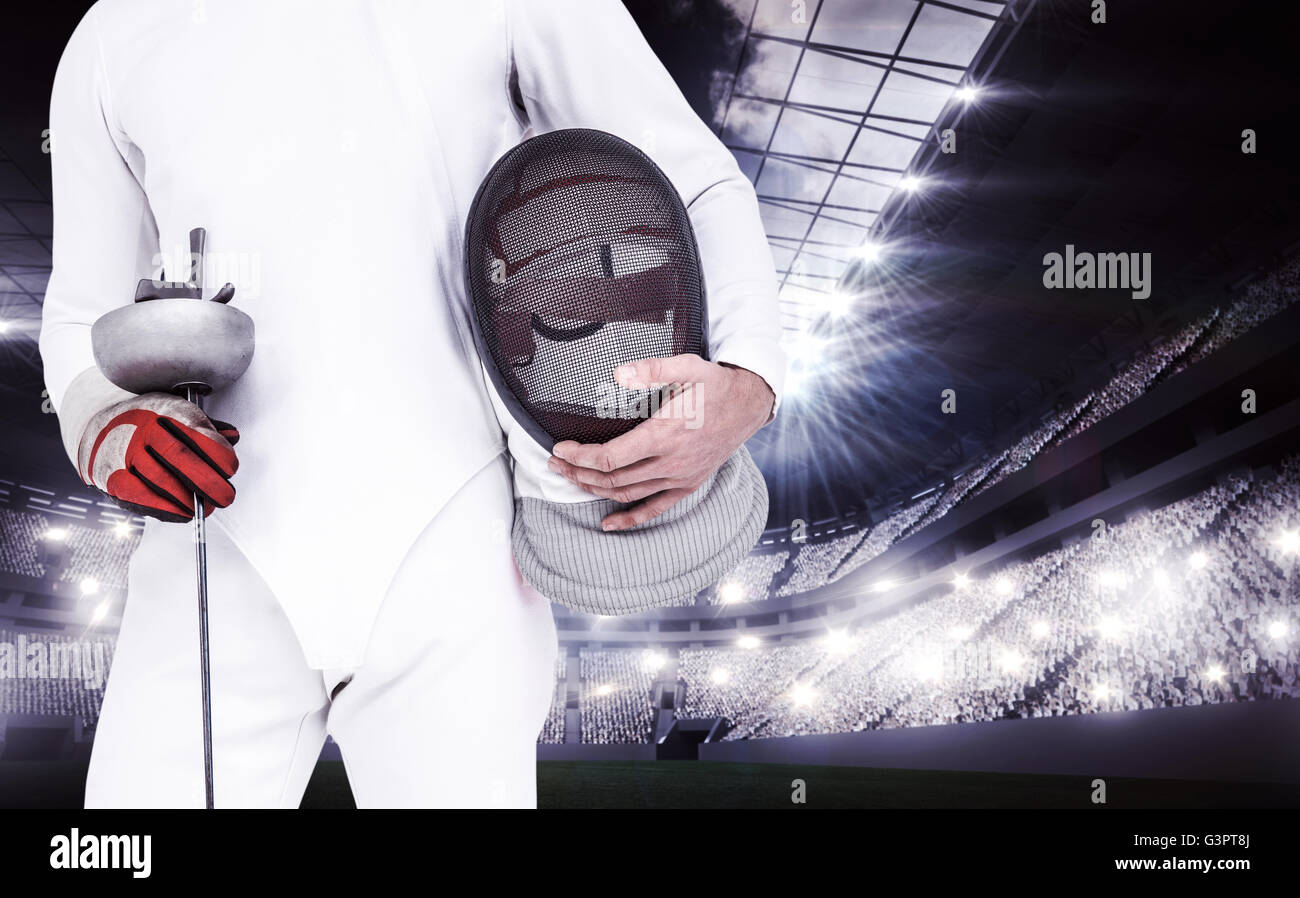 Male fencer holding fencing foil hi-res stock photography and images ...