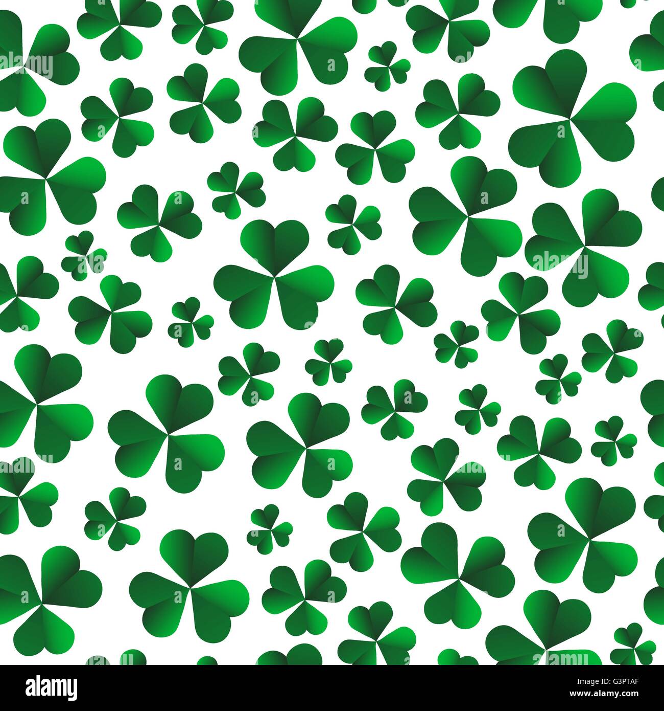 Vector seamless pattern with green shamrock leaves Stock Vector Image ...