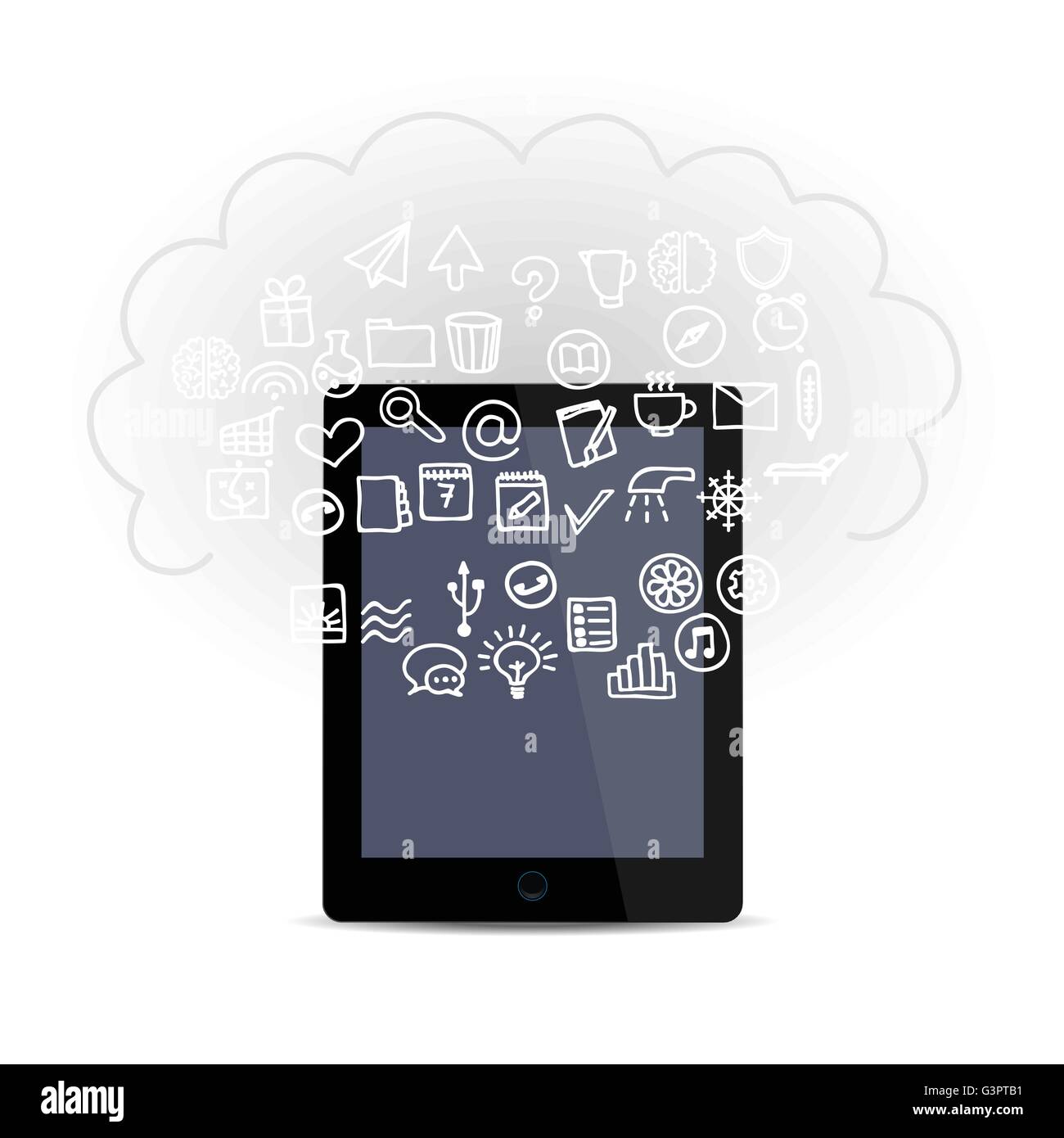 Realistic computer monitor set business icons Stock Vector Image & Art ...