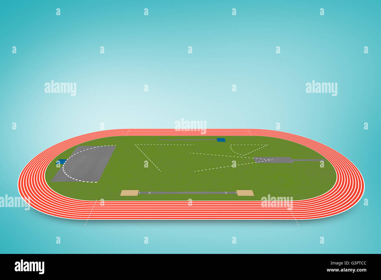 Composite image of athletics field plan on a white background Stock ...