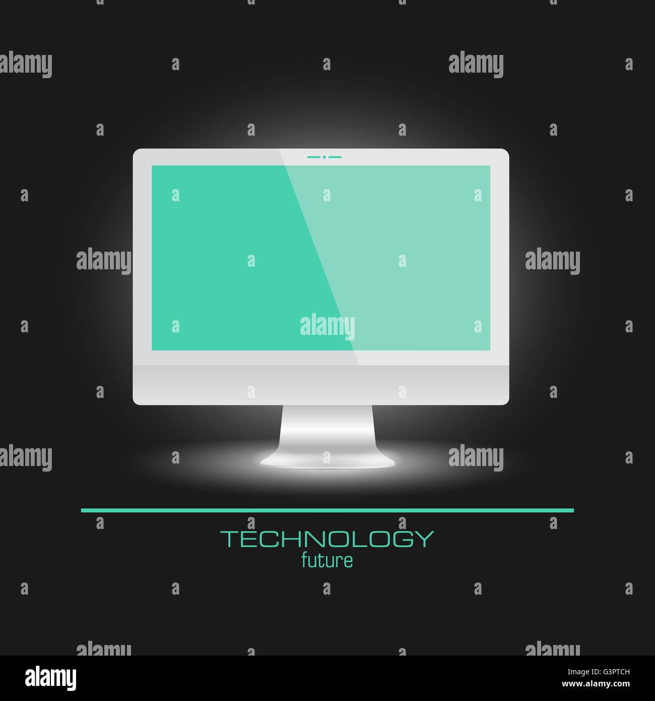 Realistic computer monitor empty screen Stock Vector Image & Art - Alamy
