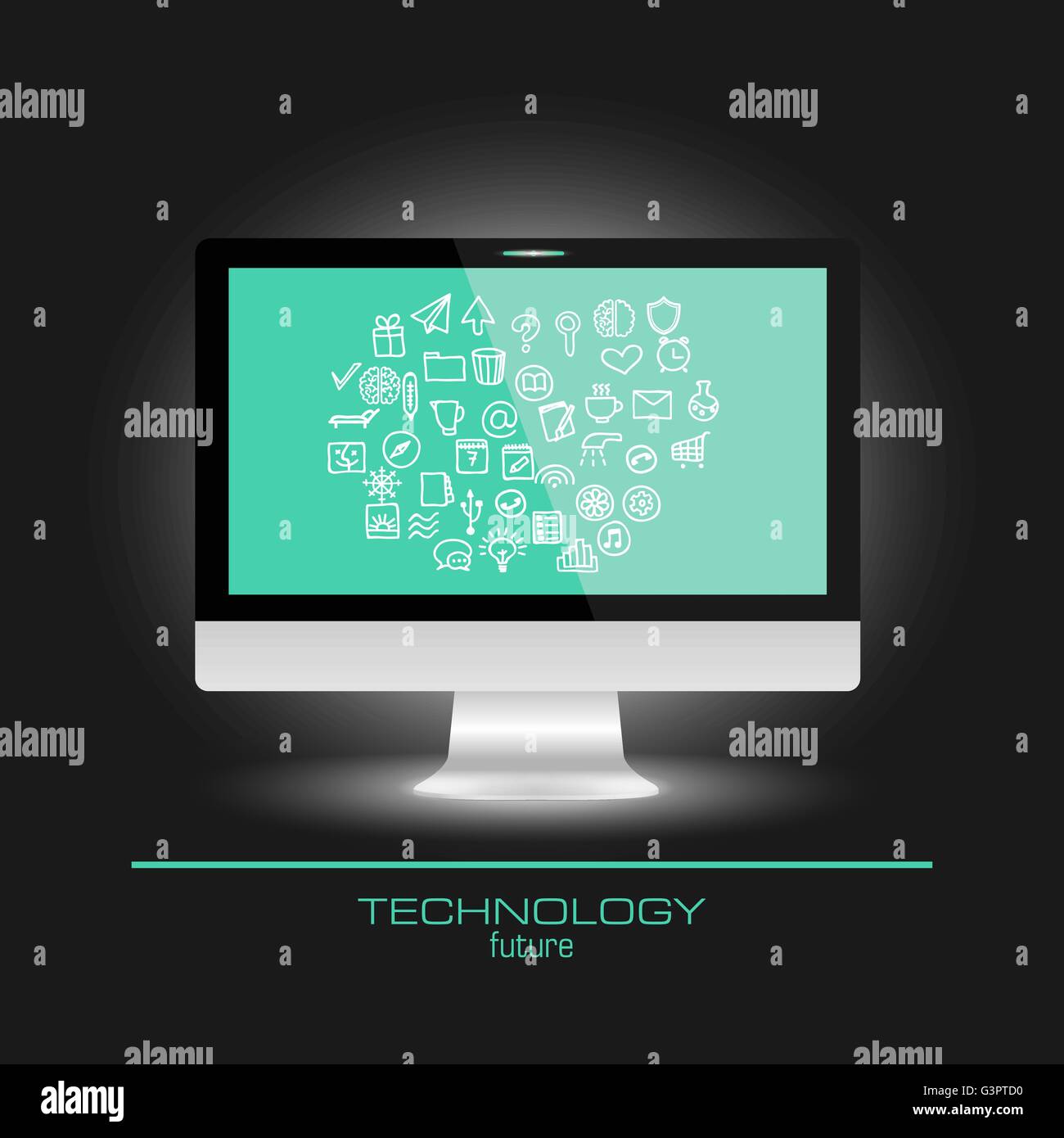 Realistic computer monitor Stock Vector Image & Art - Alamy