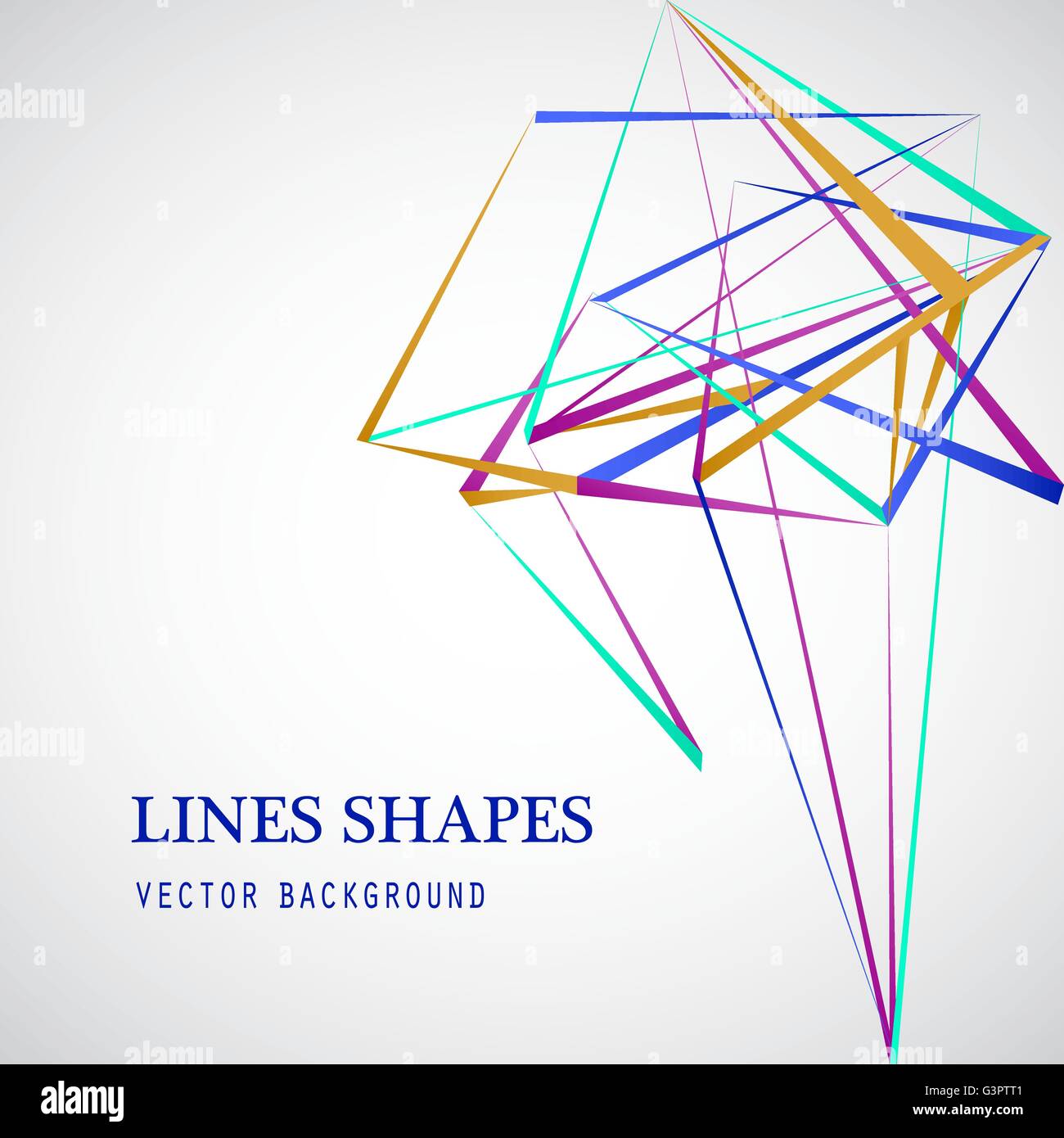 Colorful Lines shapes abstract isolated on white background vector ...