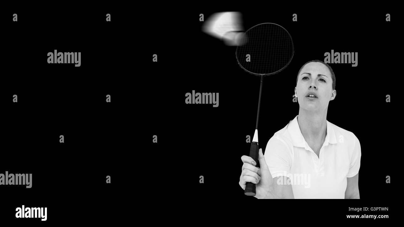 Female player playing badminton Stock Photo - Alamy Female player playing badminton Stock Photo - Alamy