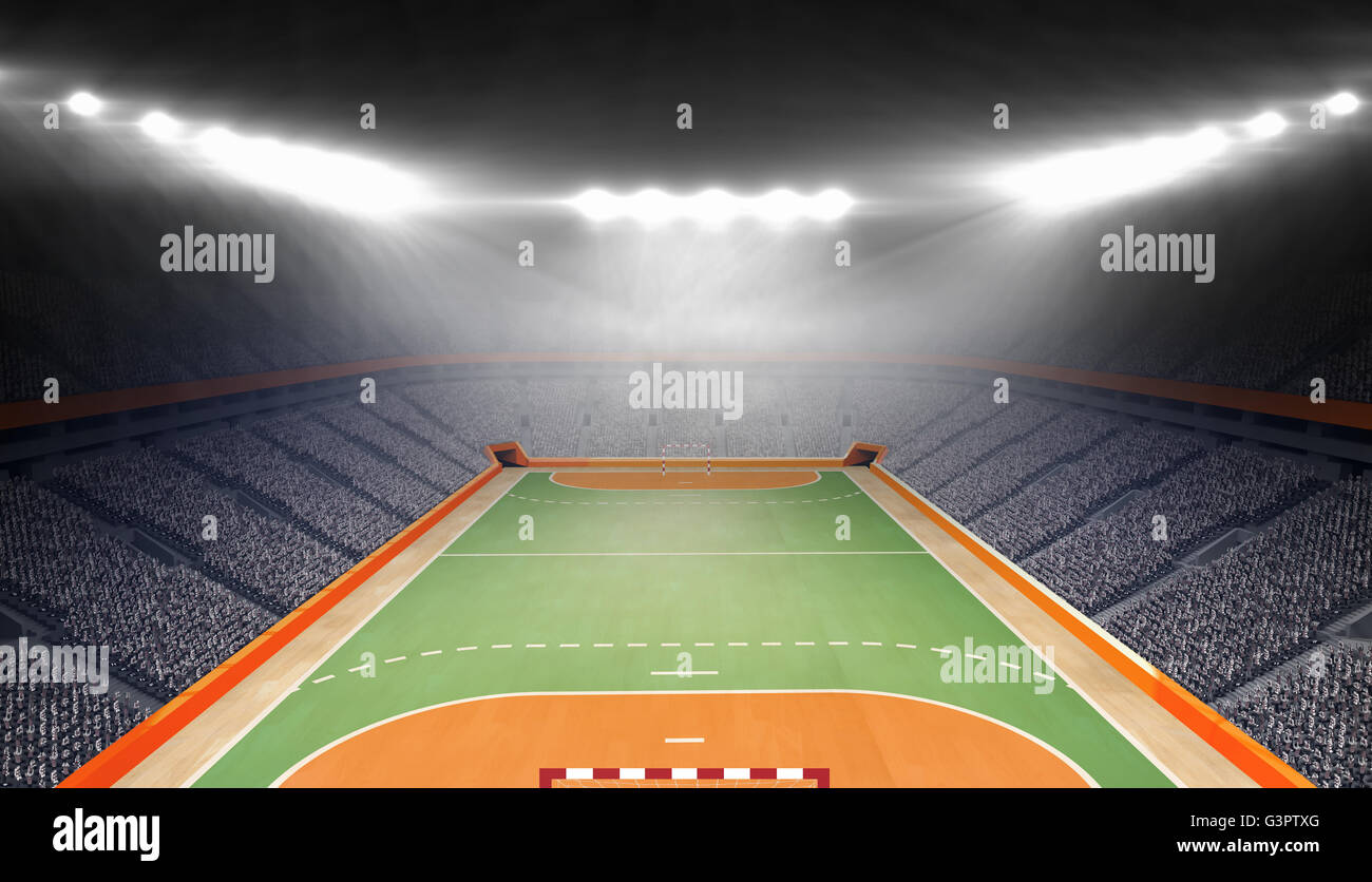 Composite image of handball field Stock Photo - Alamy