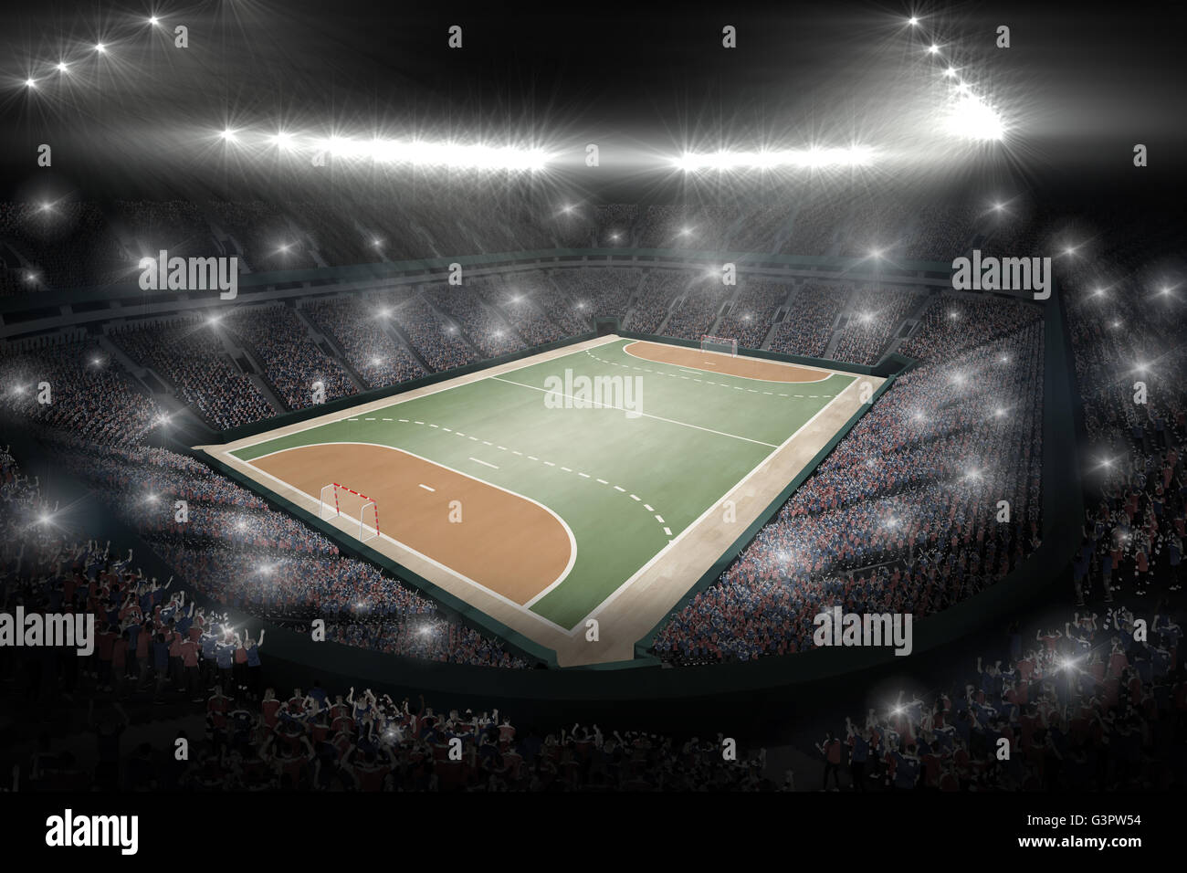 Composite image of handball field Stock Photo - Alamy