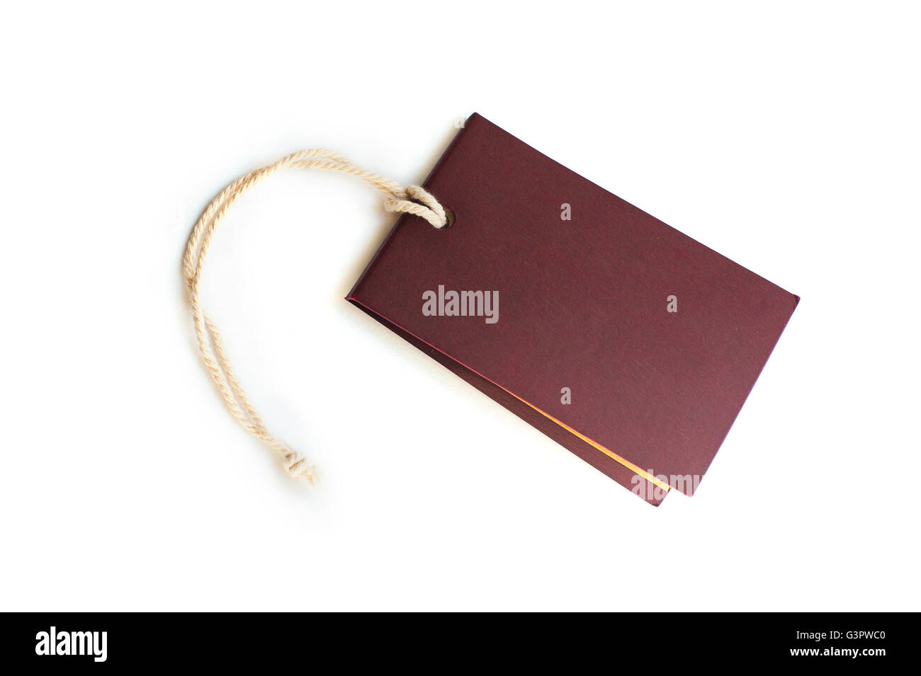 Large Brown Tag with Copy Space Isolated on white Background Stock ...