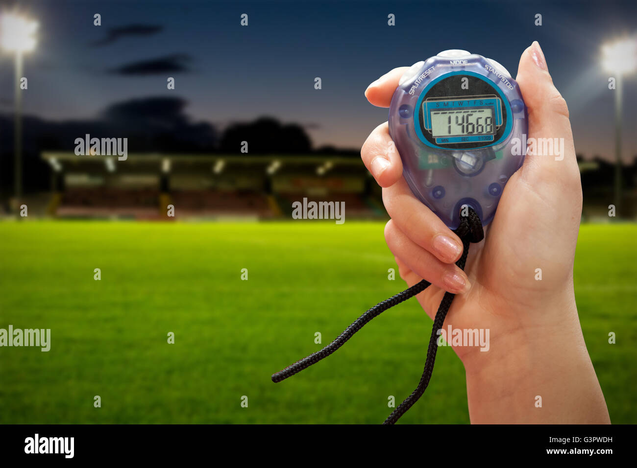 Close up of a hand holding a timer Stock Photo - Alamy