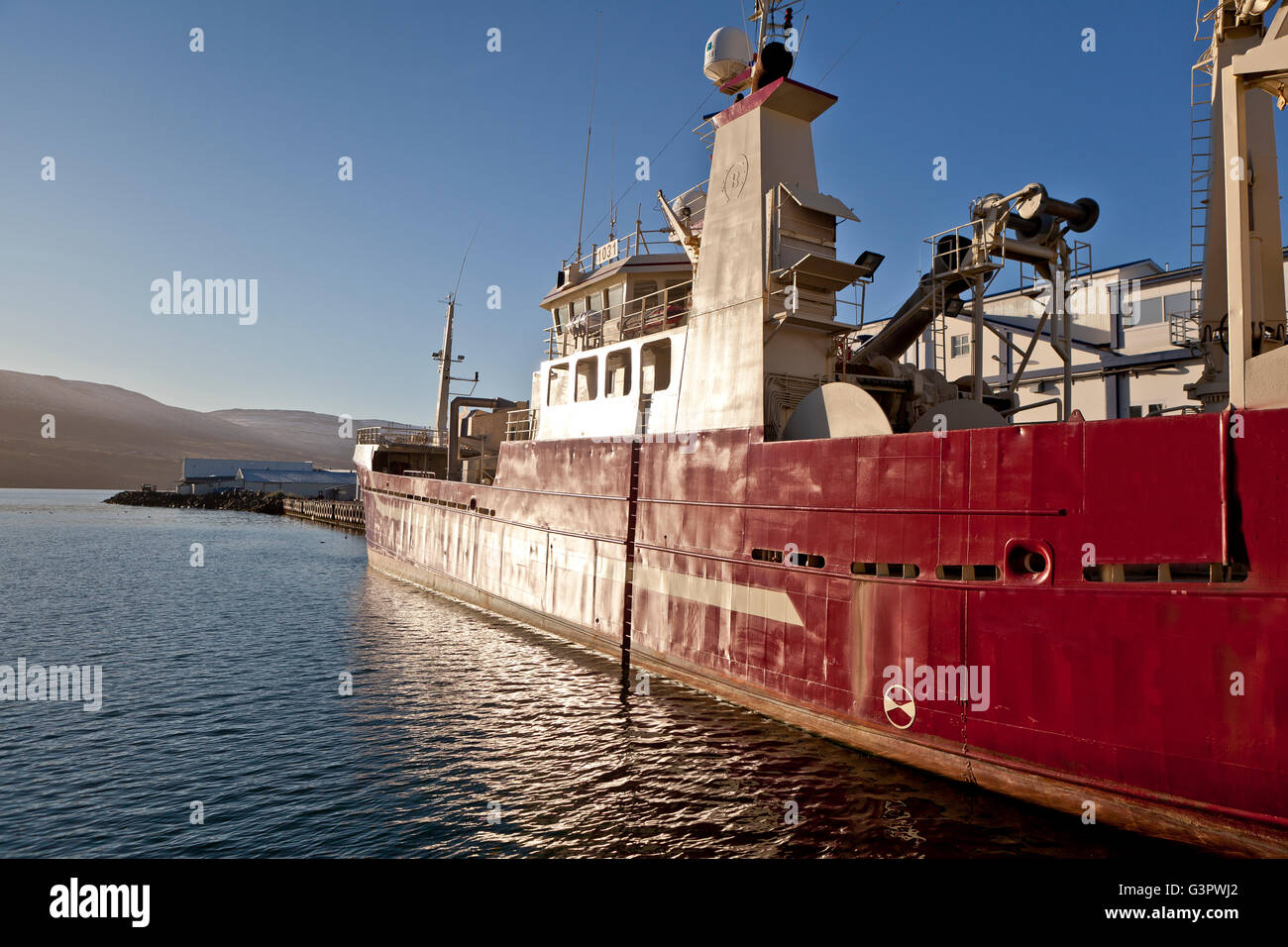 Fishing trawler, Akureyri Harbor, Eyjafjordur, Akureyri, Iceland Stock ...