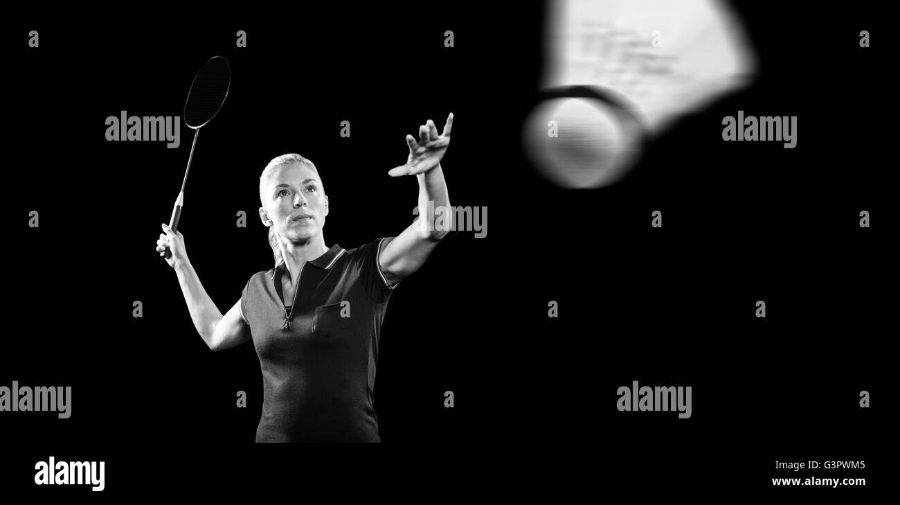 Badminton Racket Black and White Stock Photos & Images - Alamy