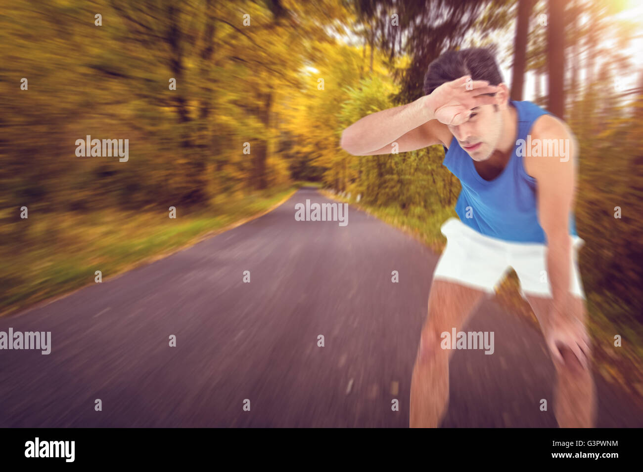 Tired caucasian man wiping sweat hi-res stock photography and images ...