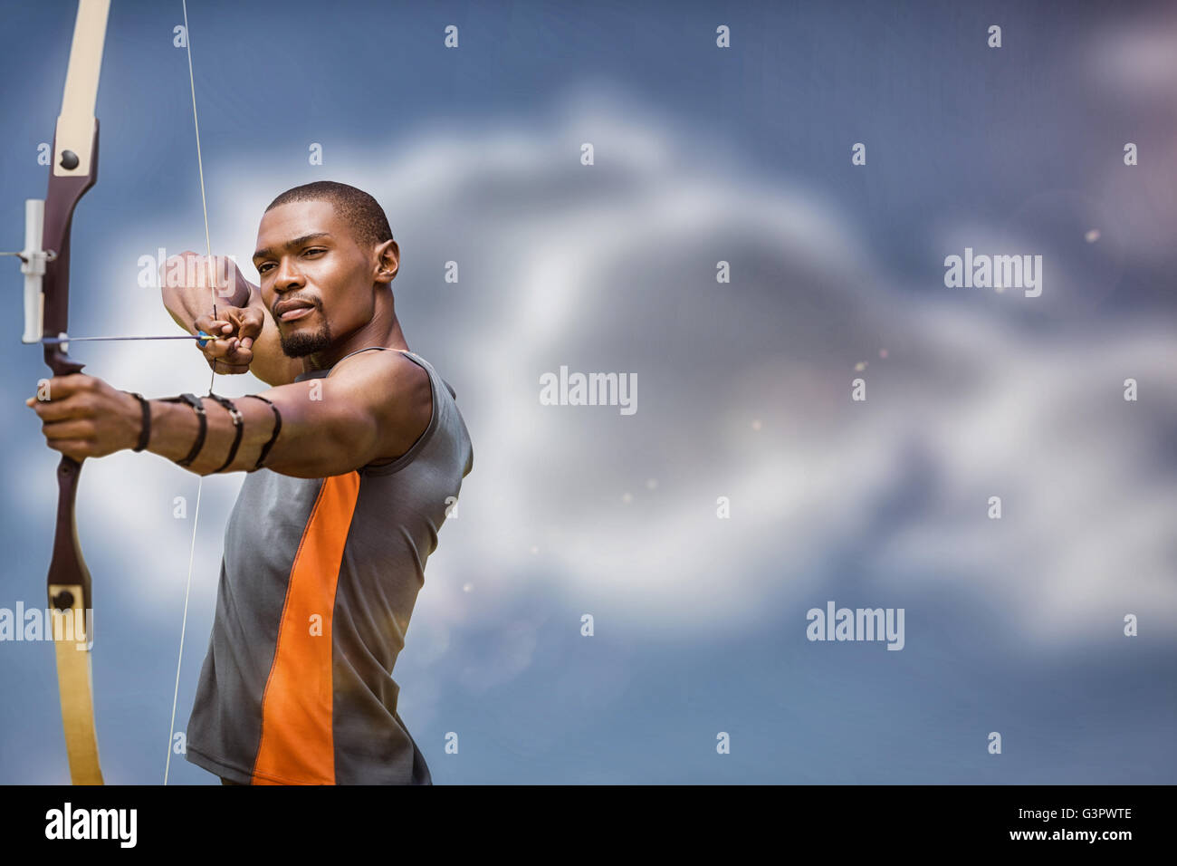 Front view sportsman practising archery hi-res stock photography and ...