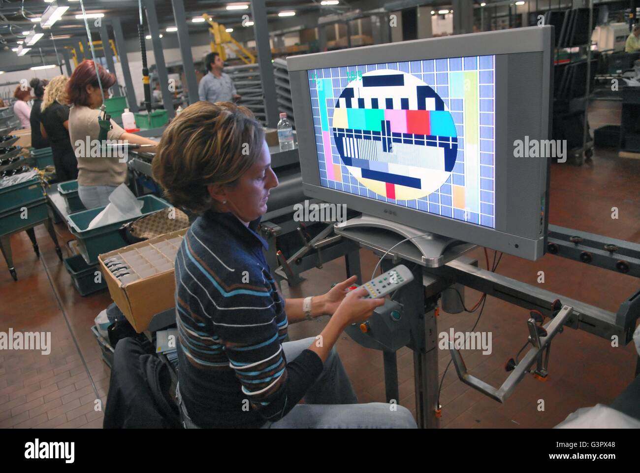 Italy, company producing television sets Stock Photo - Alamy