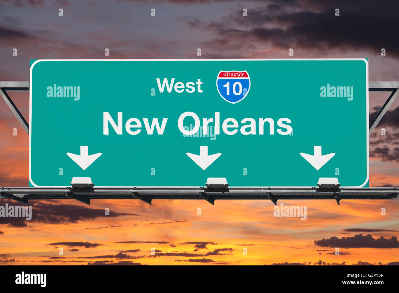 Interstate 10 sign hi-res stock photography and images - Alamy