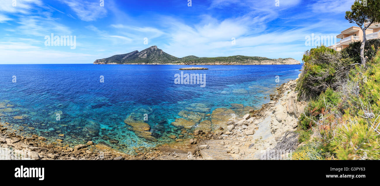 The coast of Mallorca Island near Sant Elm, the Balearic Islands in the ...