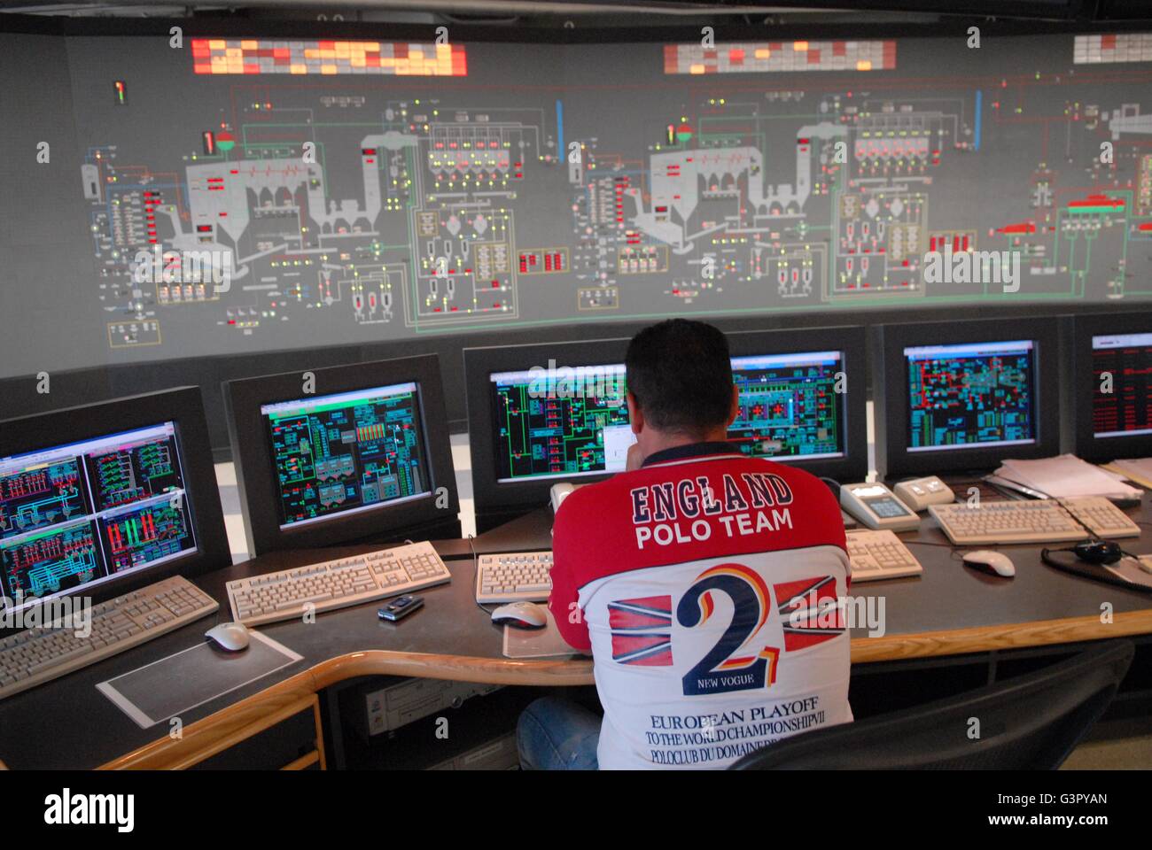 Brescia (Italy), incinerator and waste to energy plant, control room ...
