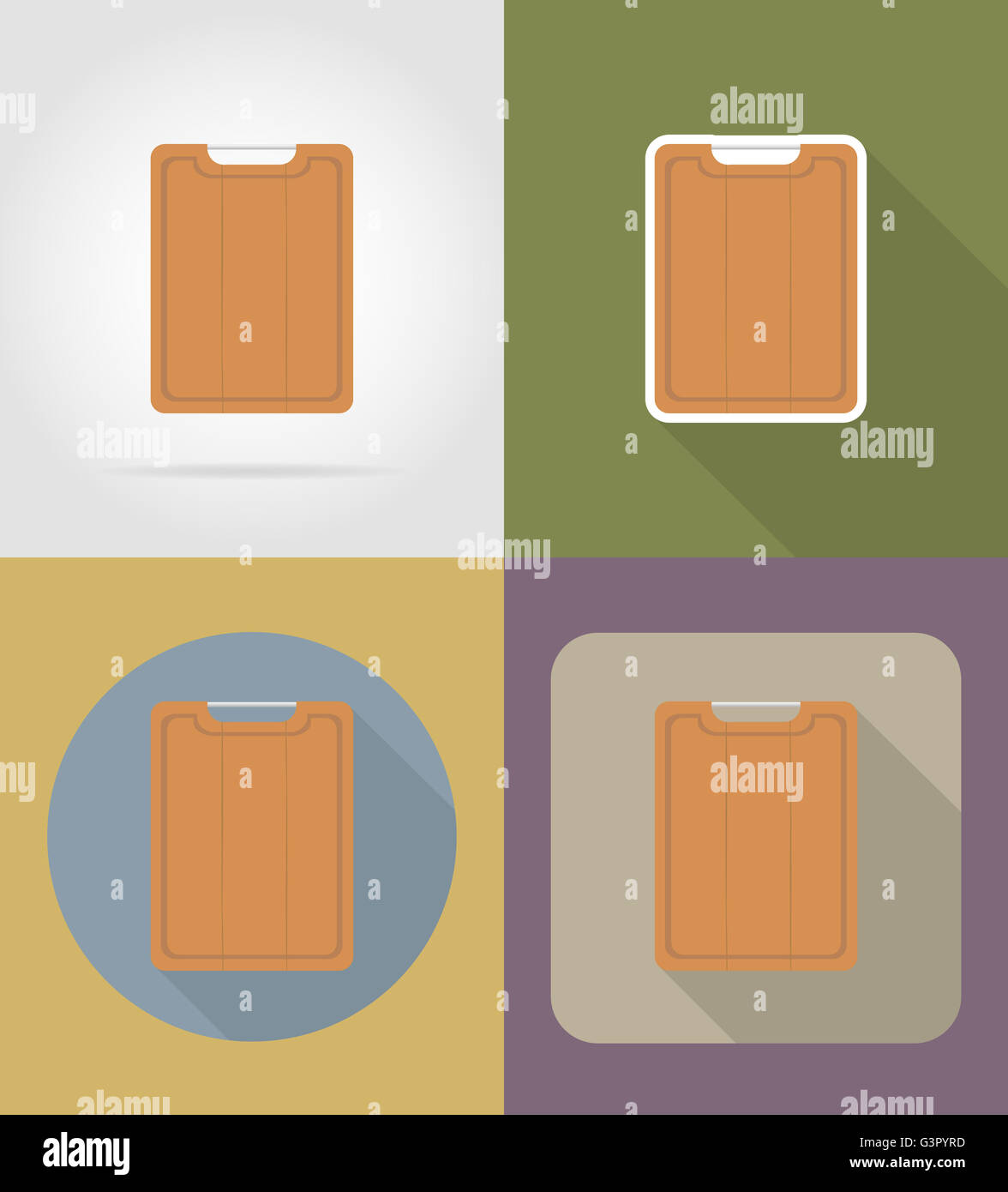 cutting board objects and equipment for the food illustration isolated ...