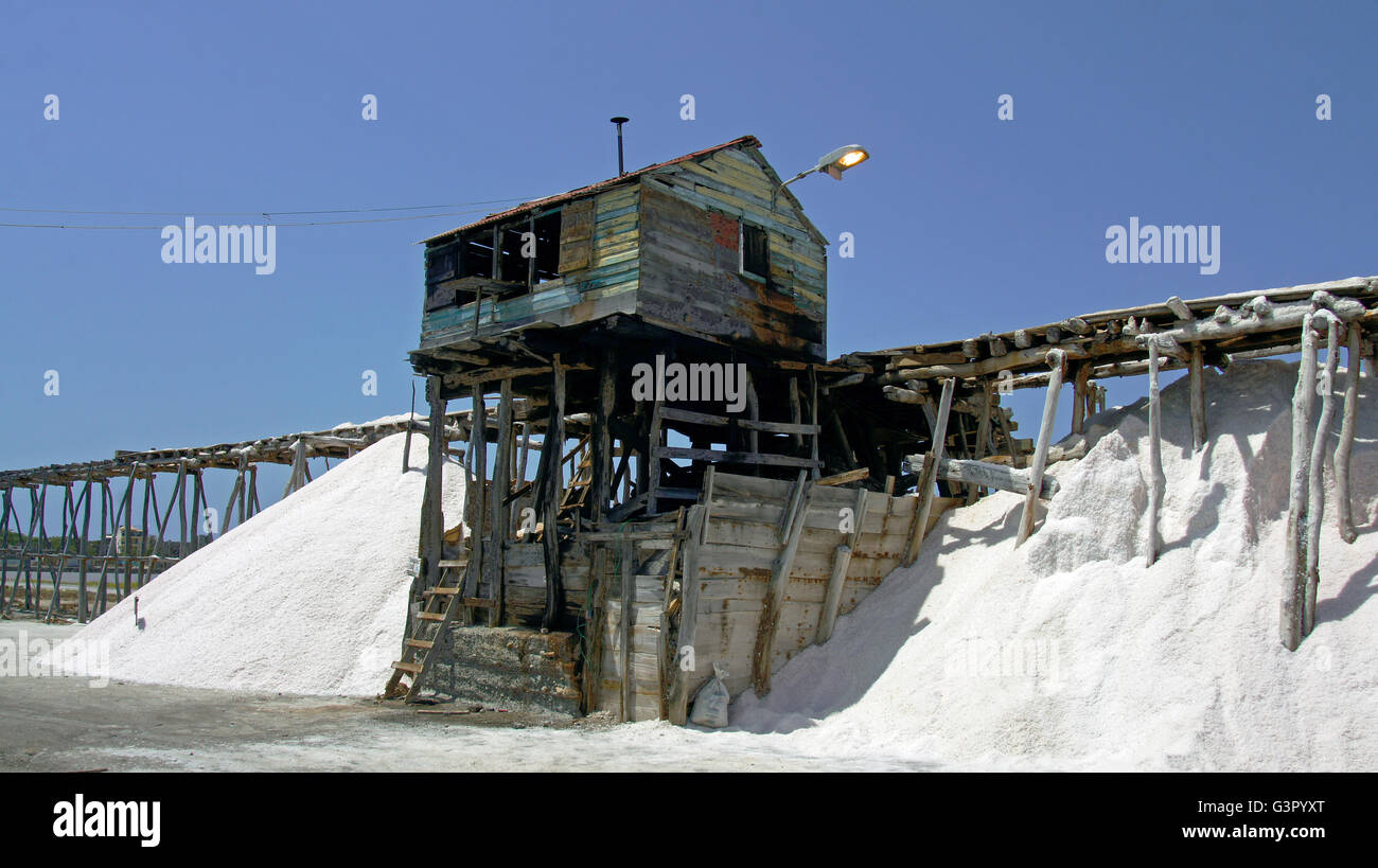 old weathered caribbean salt refinery Stock Photo - Alamy