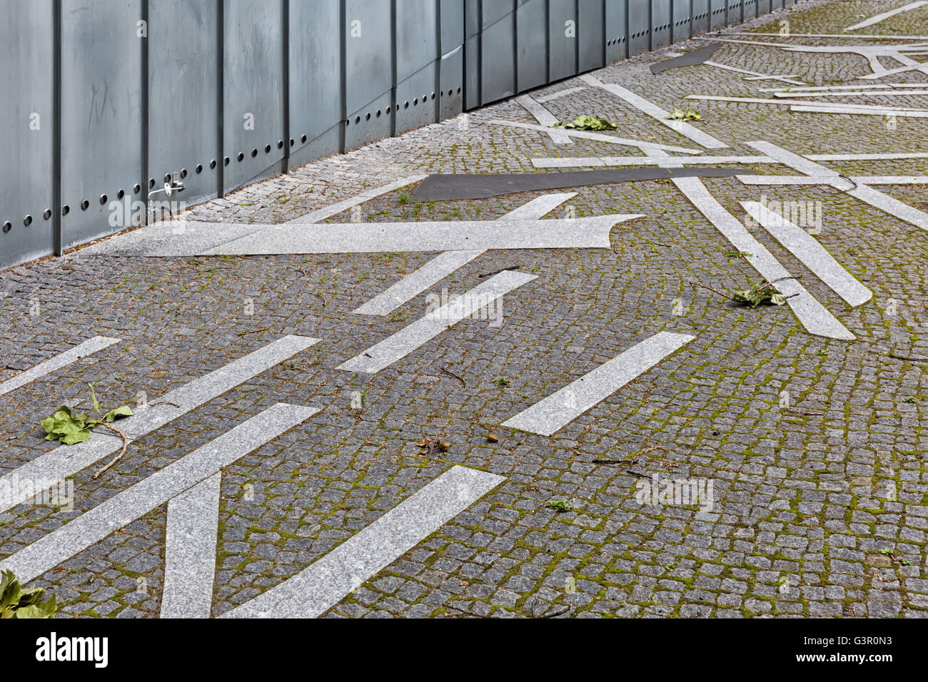 July 2015 - The Jewish Museum Berlin, Berlin, Germany: Pavement detail ...