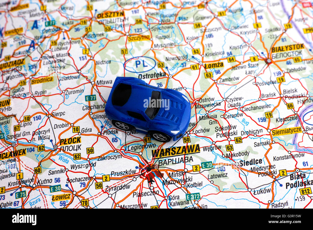 Paper road map car hi-res stock photography and images - Alamy