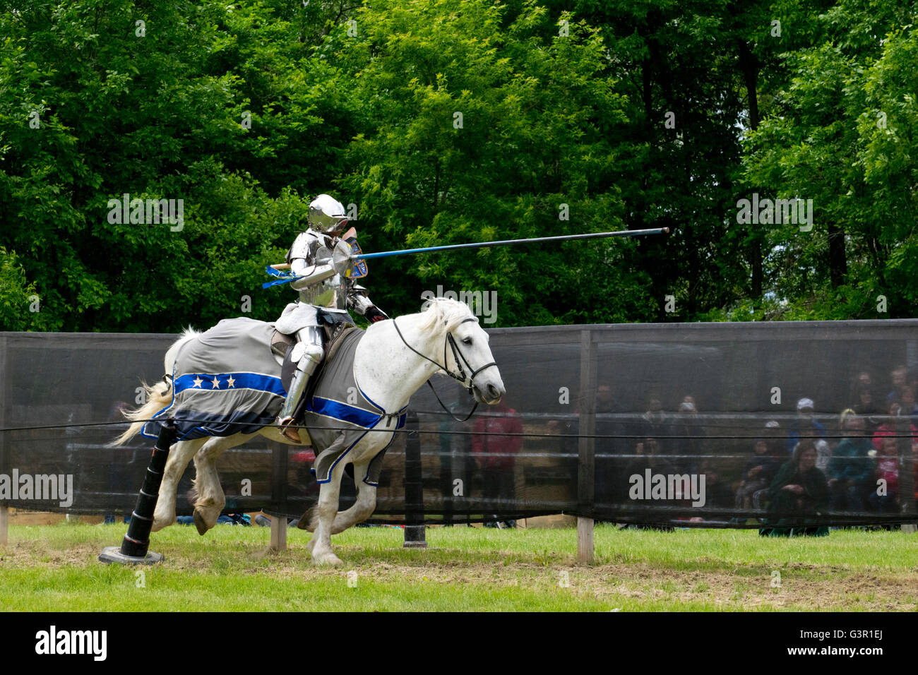 Participant in a medieval joust at Upper Canada Village Stock Photo - Alamy