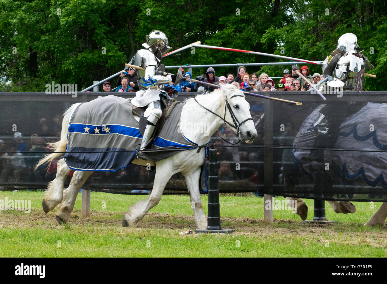 Broken lances at a medieval joust, Upper Canada Village Stock Photo - Alamy