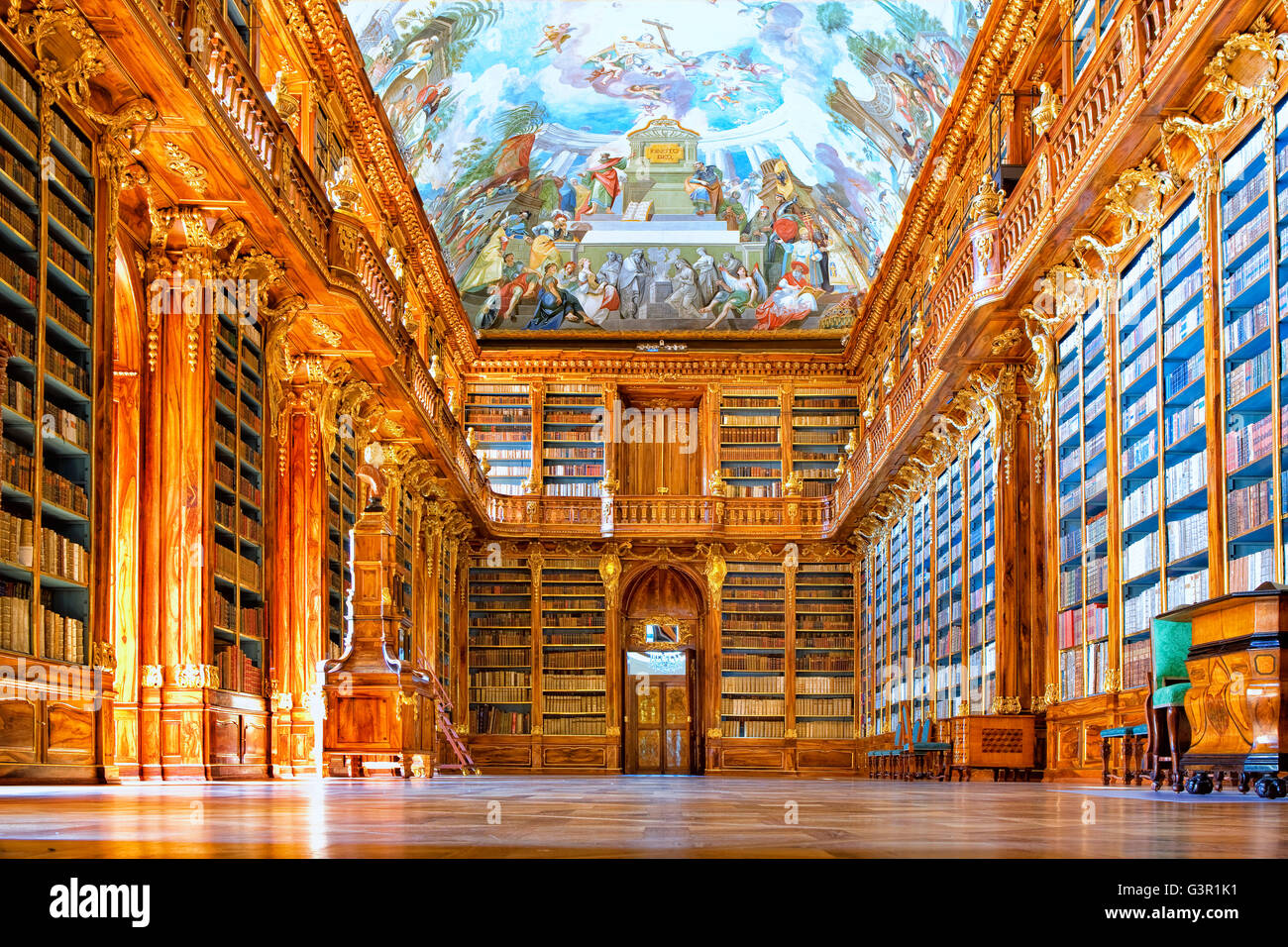 The interior of the Library in the Strahov Monastery in Prague Stock ...