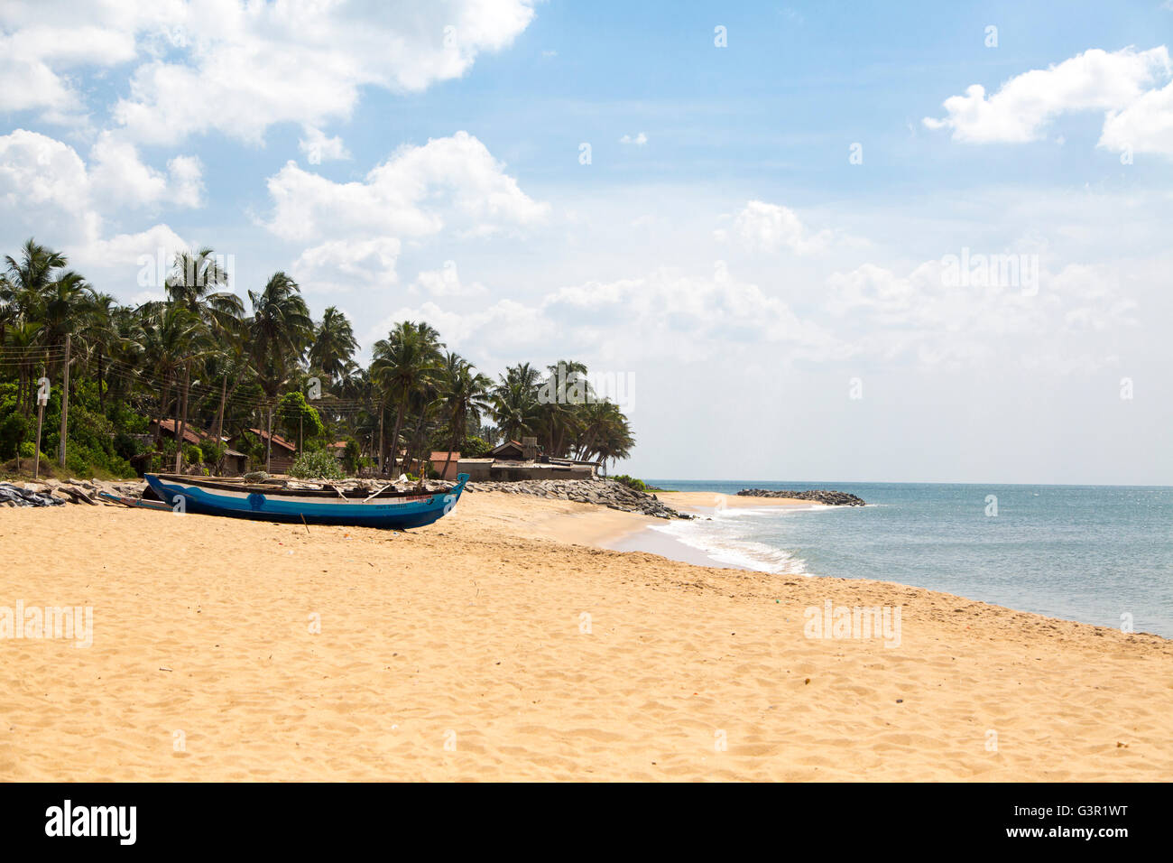 Boat on the beach in Negombo, Sri Lanka Stock Photo - Alamy
