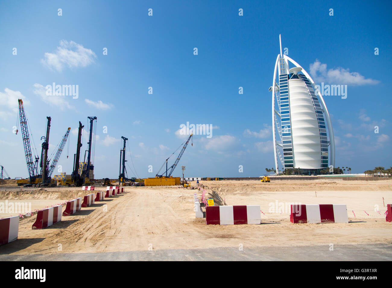 DUBAI, UAE - JANUARY 16, 2014: Burj Al Arab hotel in Dubai. The complex ...