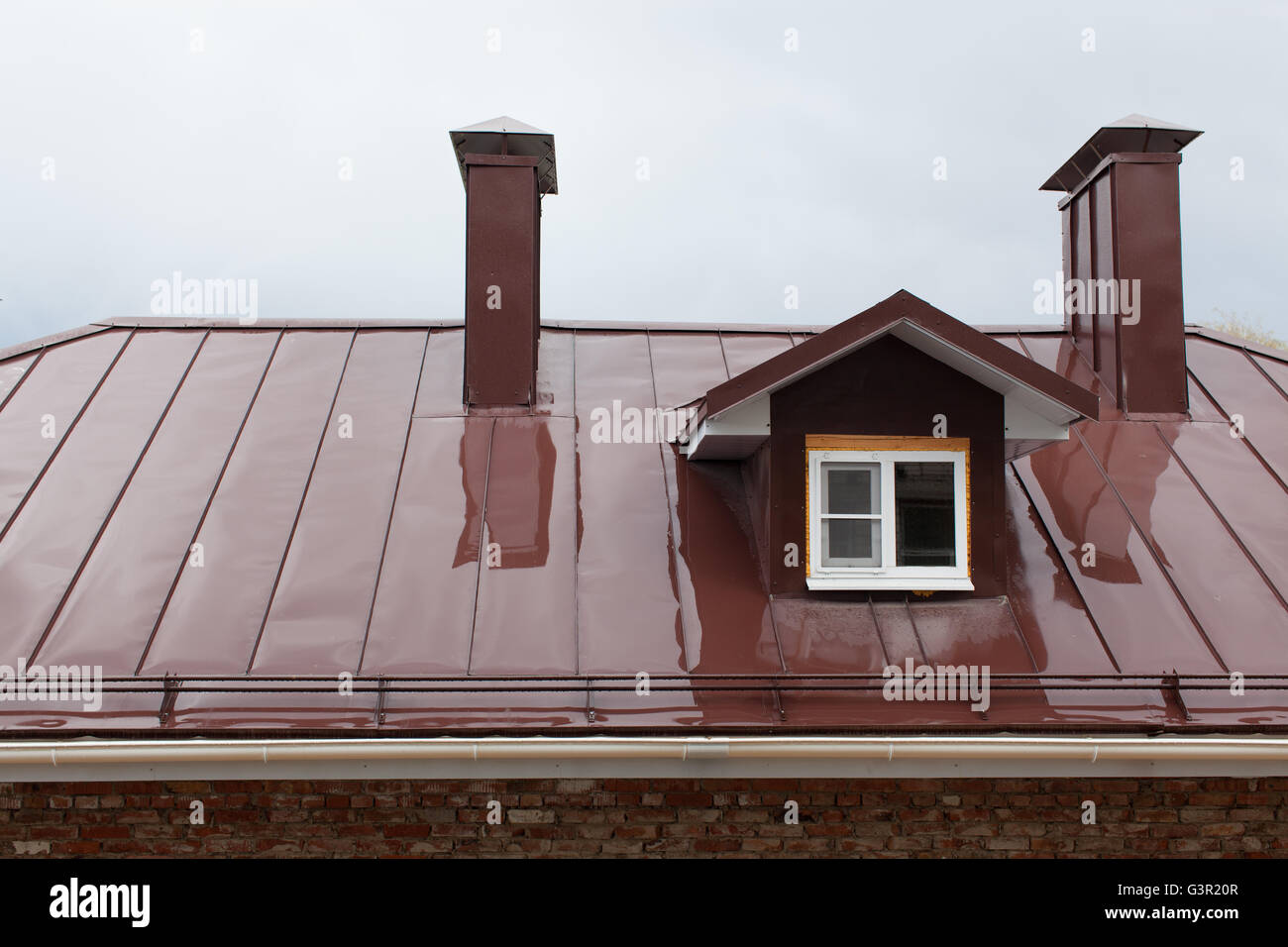 Wet roof of the building in the ambassador of a rain Stock Photo - Alamy