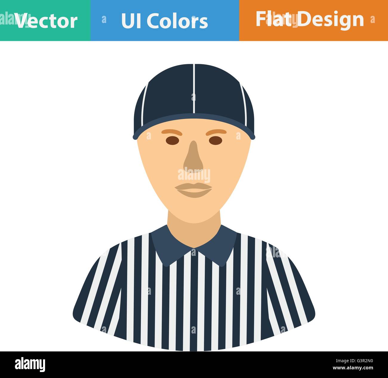 American football referee icon. Flat color design. Vector illustration ...