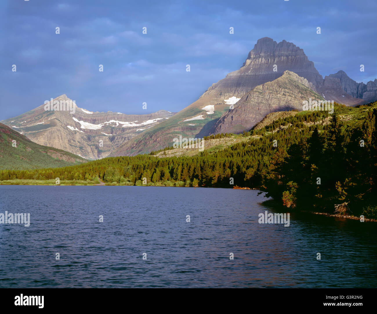 USA, Montana, Glacier National Park, Swiftcurrent Mountain and Mount ...