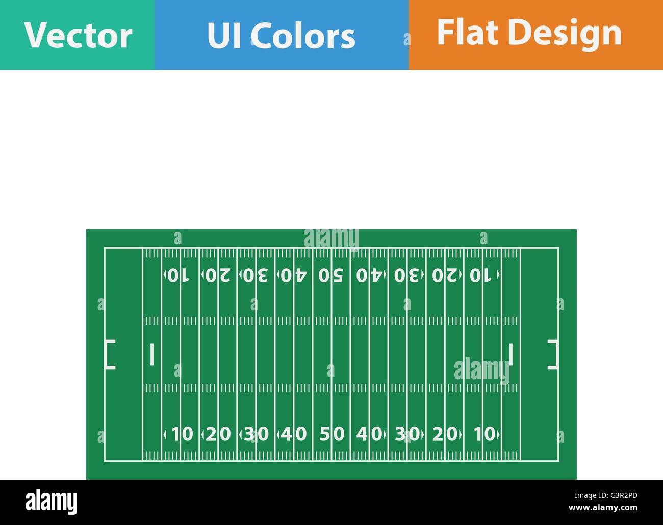 American football field mark icon. Flat color design. Vector ...