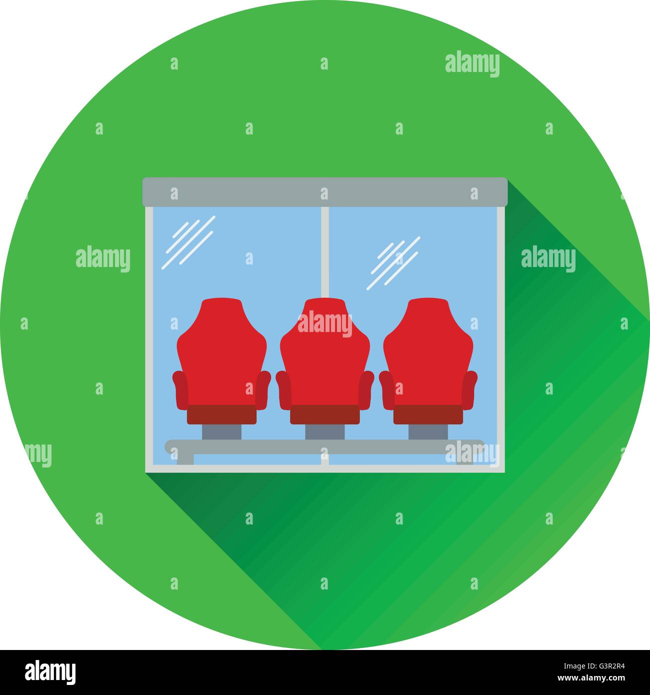 Icon of football player's bench. Flat color design. Vector illustration ...