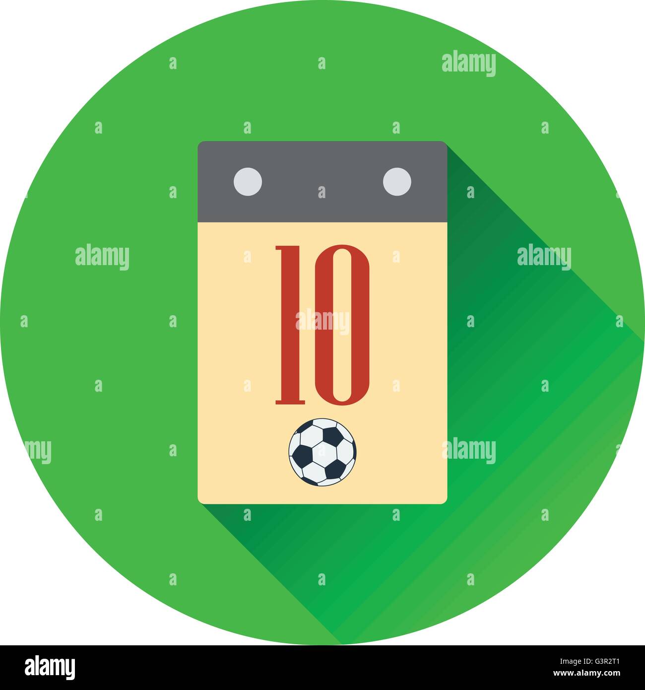 Icon of football calendar. Flat color design. Vector illustration Stock ...