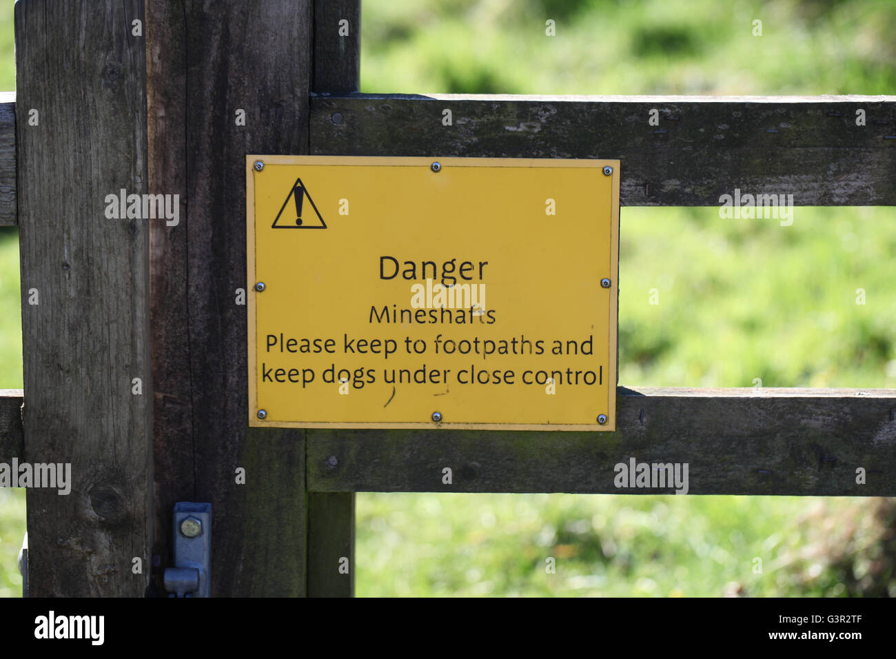 Sign at Lathkill Dale National Nature Reserve warning of the danger of ...