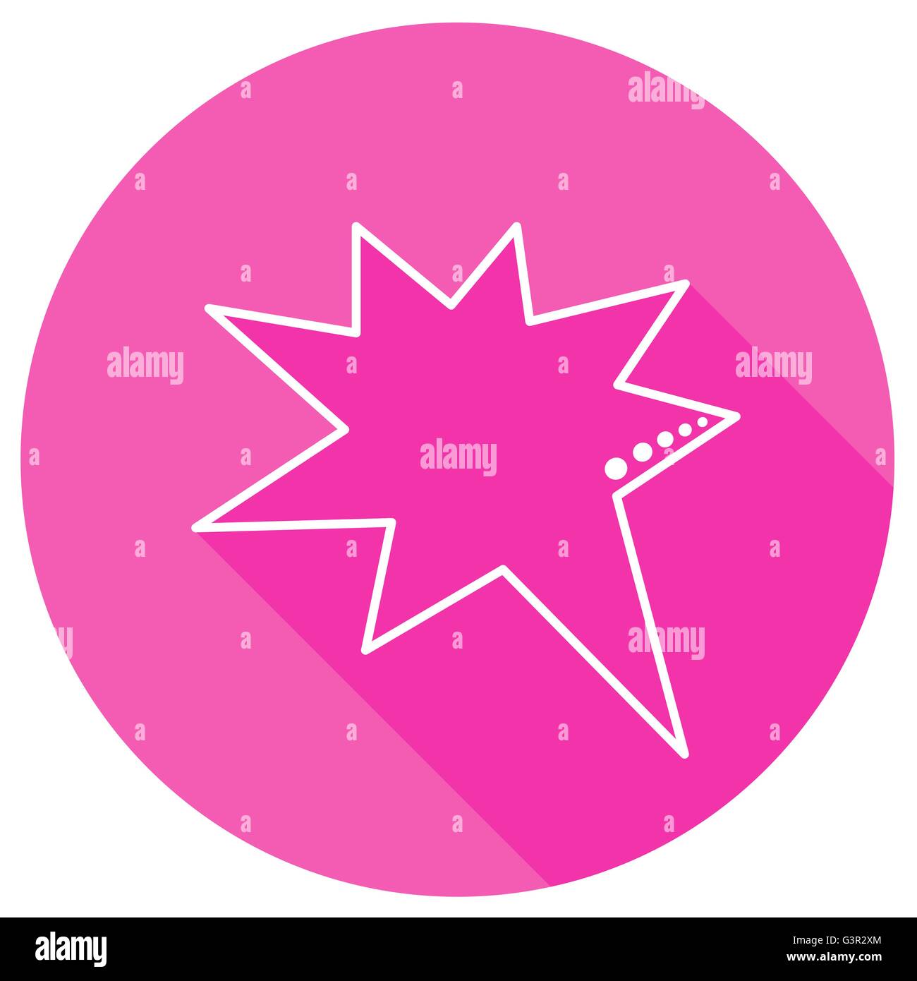 Speech bubbles in pink round with shadow in thin line style Stock ...