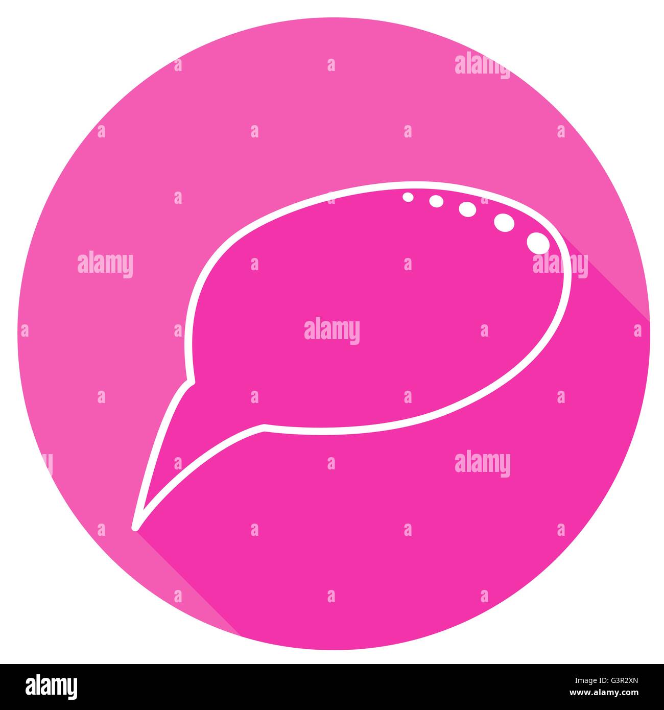 Speech bubbles in pink round with shadow in thin line style Stock ...