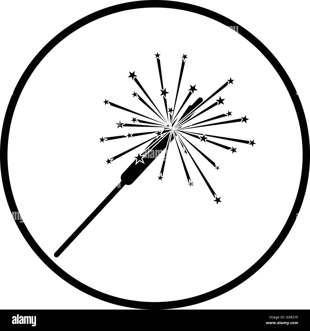 Party sparkler icon. Thin circle design. Vector illustration Stock ...
