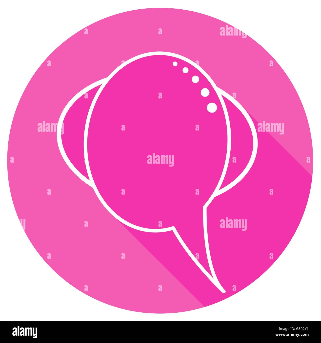Speech bubbles in pink round with shadow in thin line style Stock ...