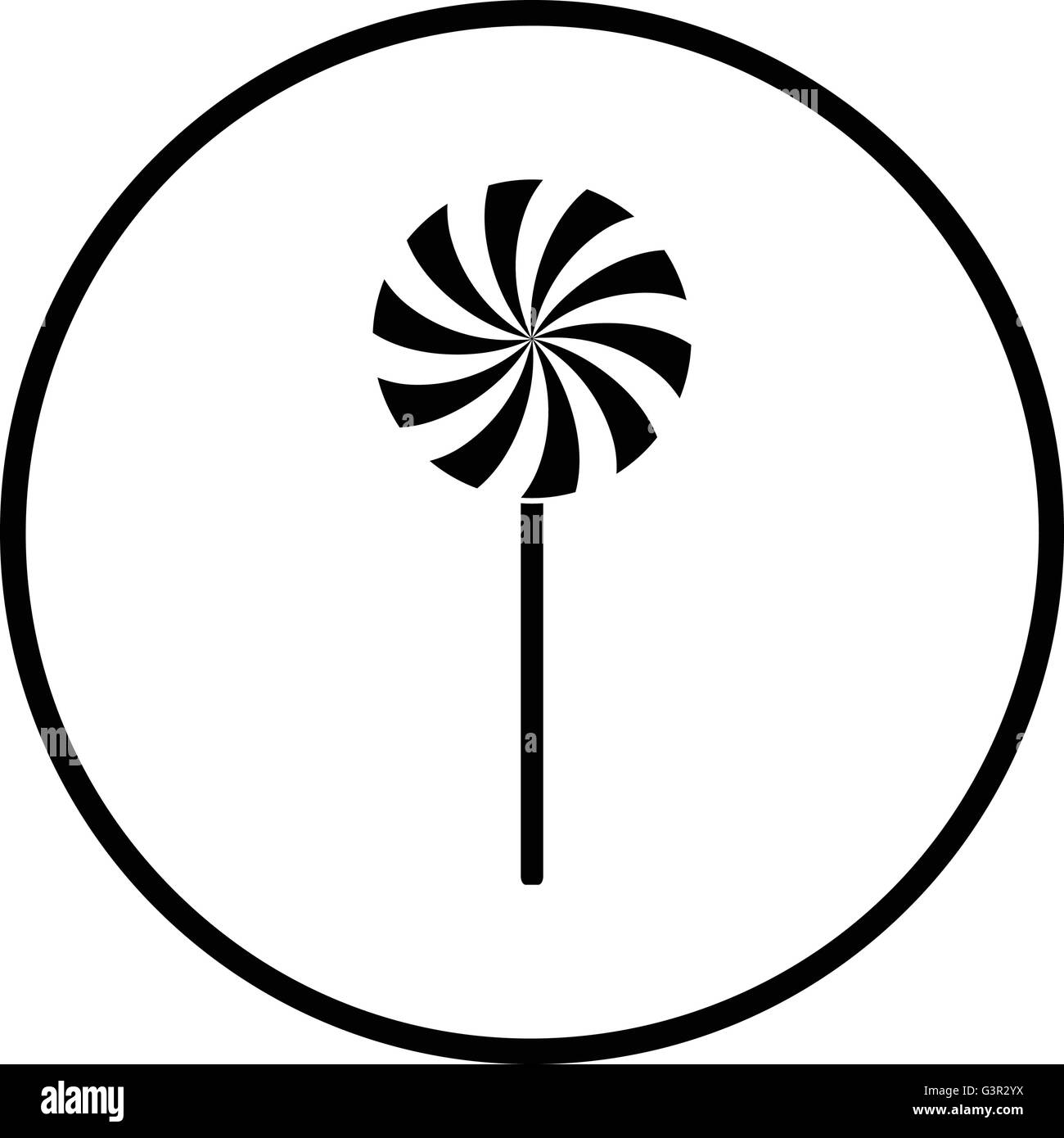 Stick candy icon. Thin circle design. Vector illustration Stock Vector ...